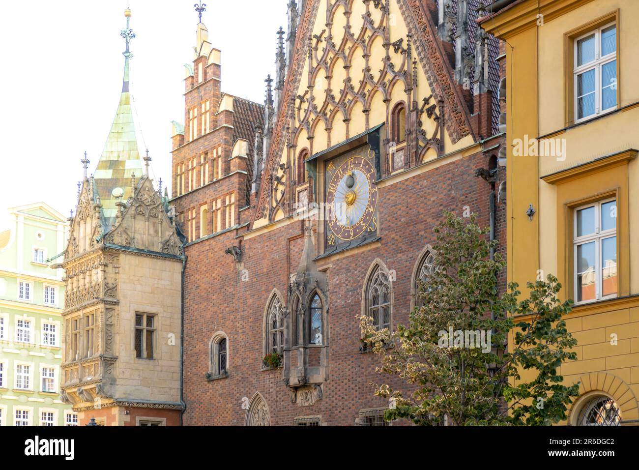 Wroclaw, Poland May 2023 Wroclaw central market square with old houses ...
