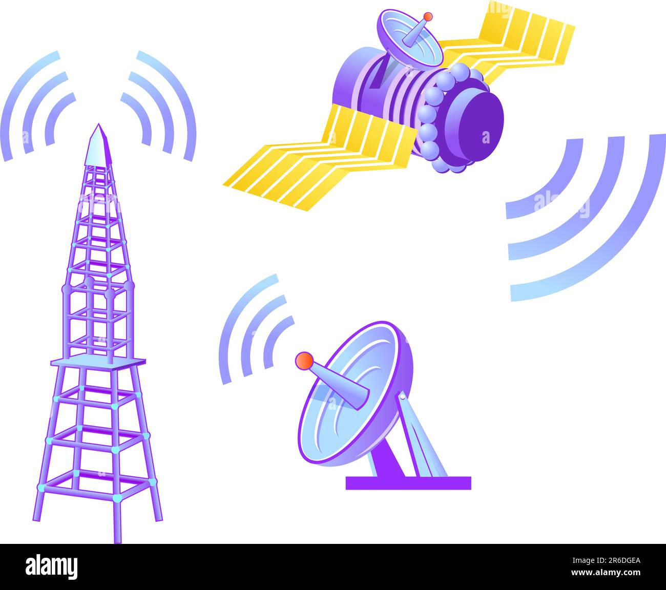 Satellite dishes the roof Stock Vector Images - Alamy