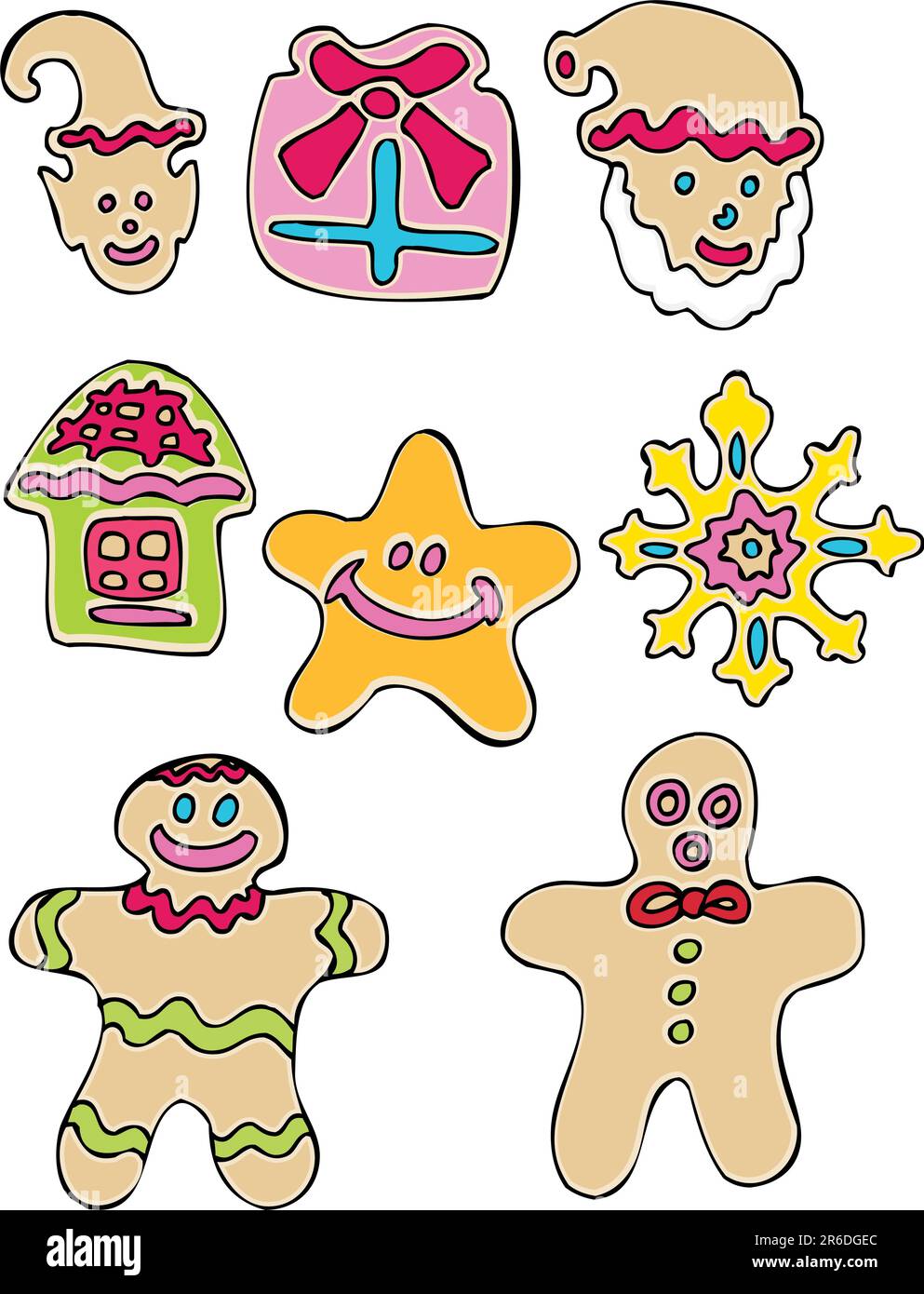 Christmas cookies gingerbread present Stock Vector Images - Alamy