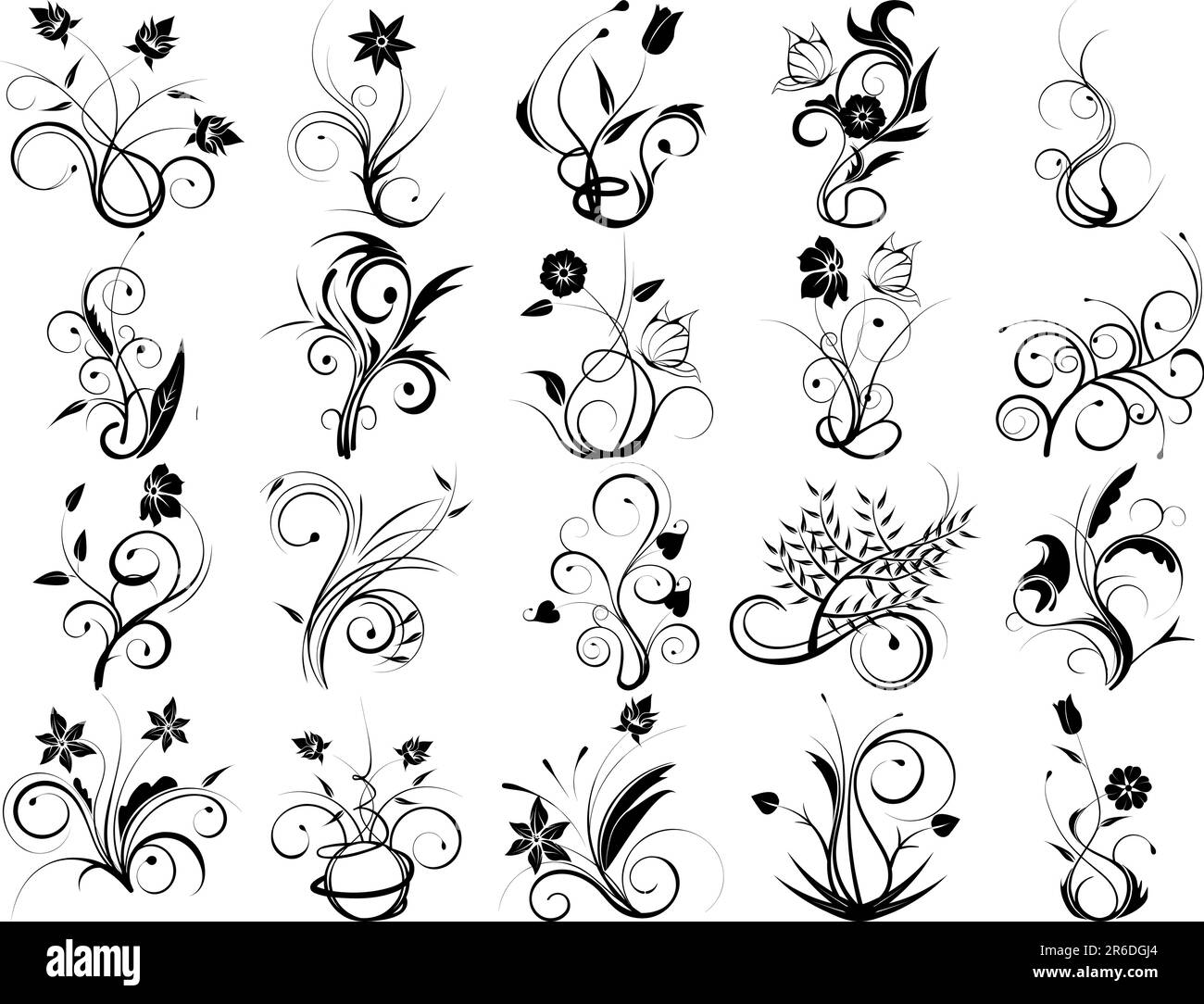 Illustration of floral design elements Stock Vector Image & Art - Alamy