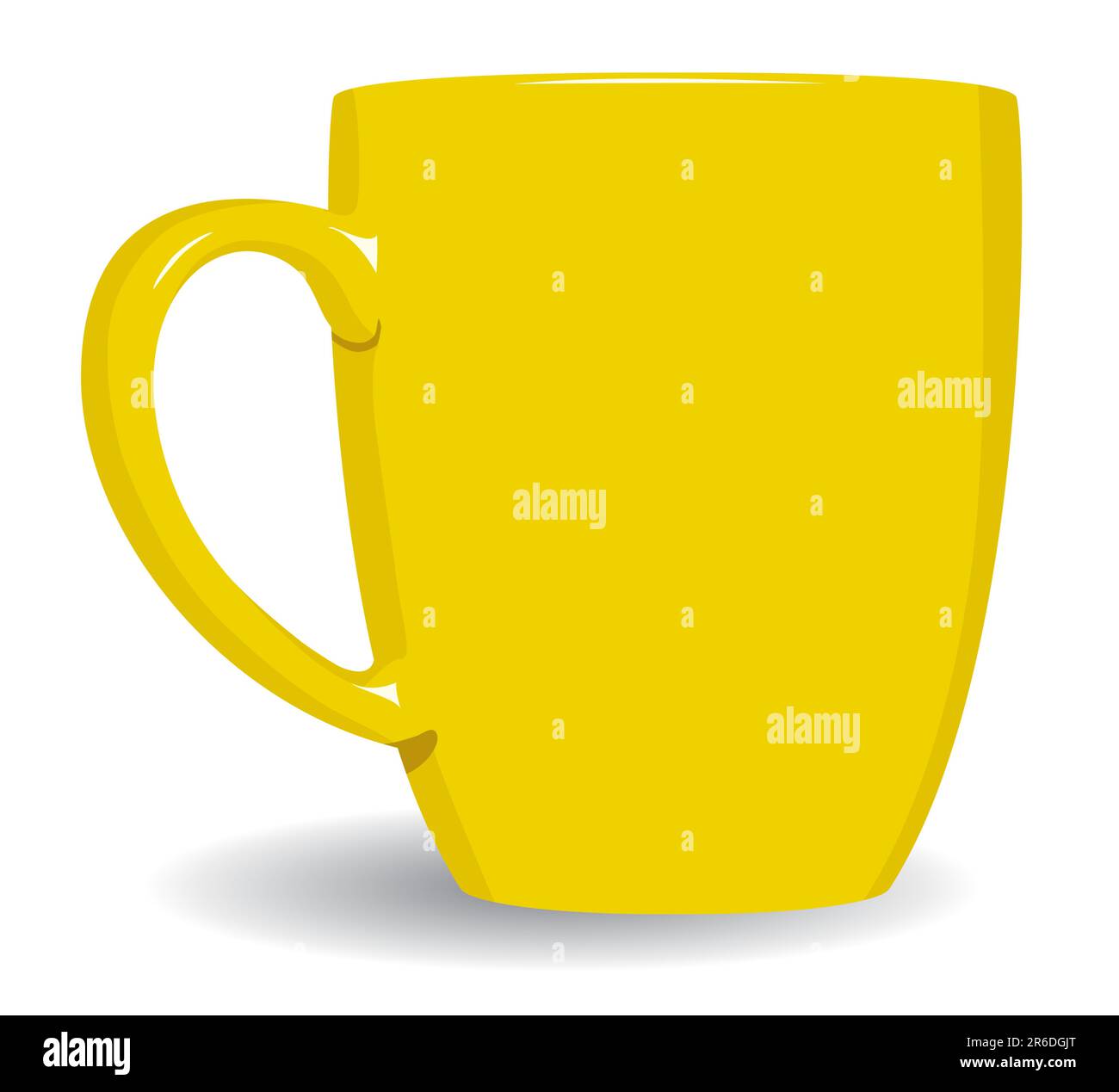 Yellow mug on white background. Vector illustration Stock Vector Image ...