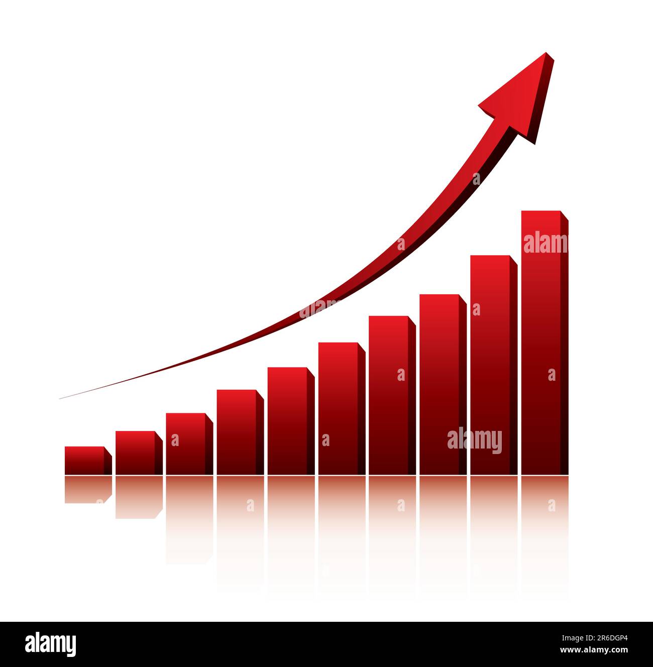 3d graph showing rise in profits or earnings / vector illustration ...
