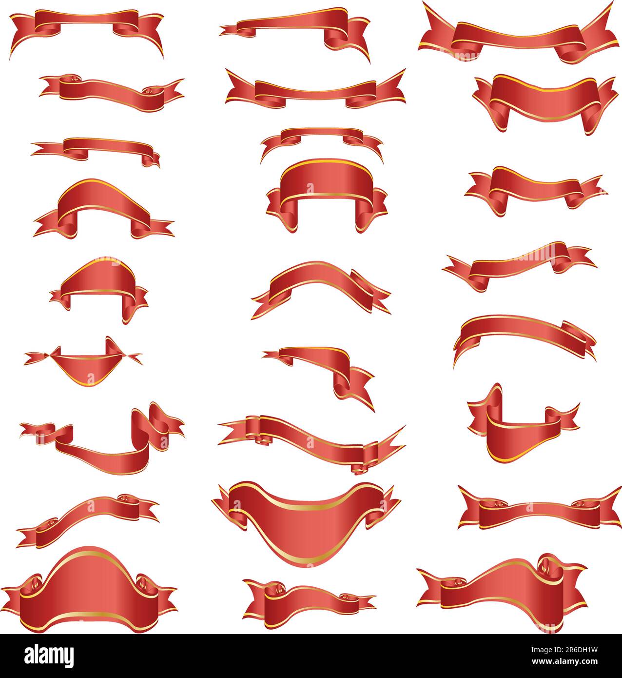 Collection of vector curves ribbons in different shape Stock Vector ...