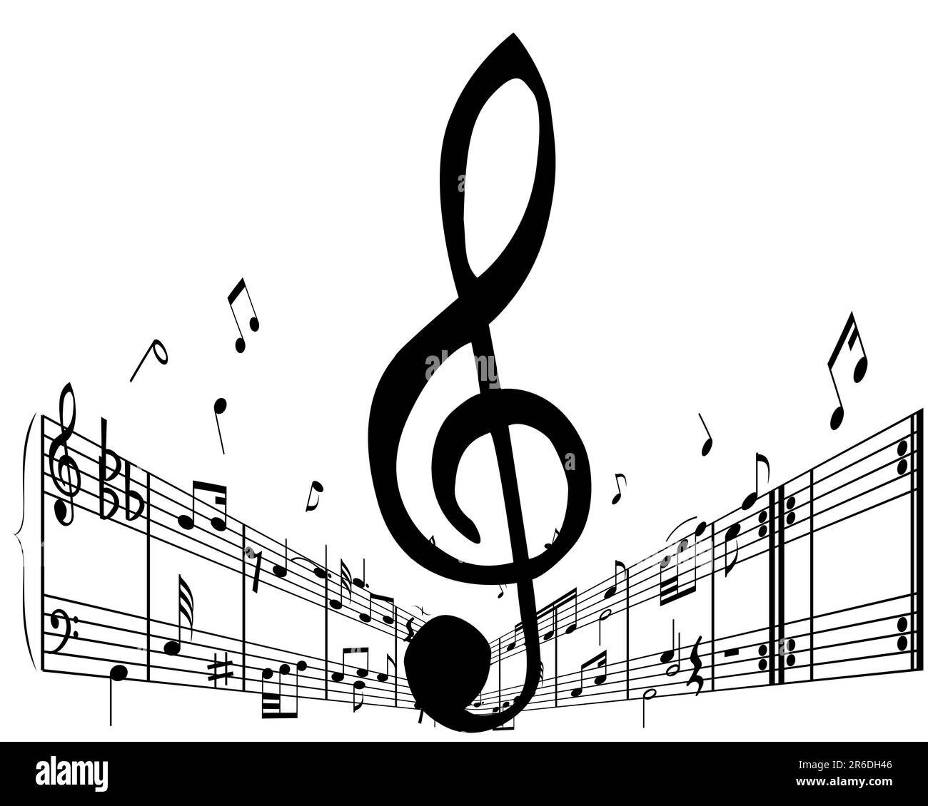 Music background with different notes on the white Stock Vector Image ...