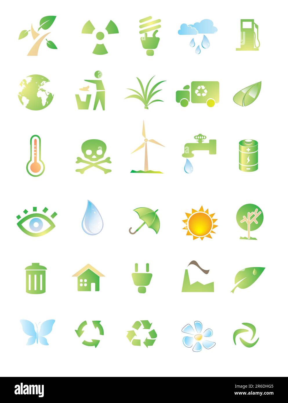 environment icon set isolated on white background Stock Vector Image ...