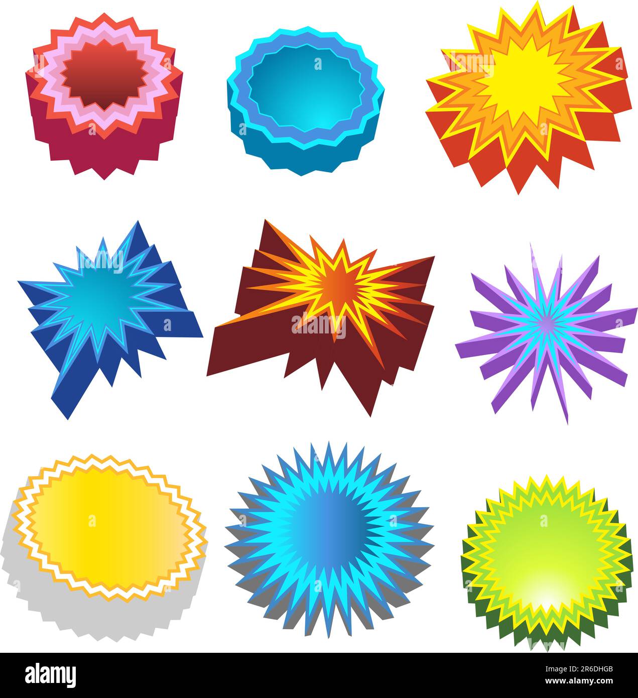 Set of 3D star shaped stickers Stock Vector Image & Art - Alamy