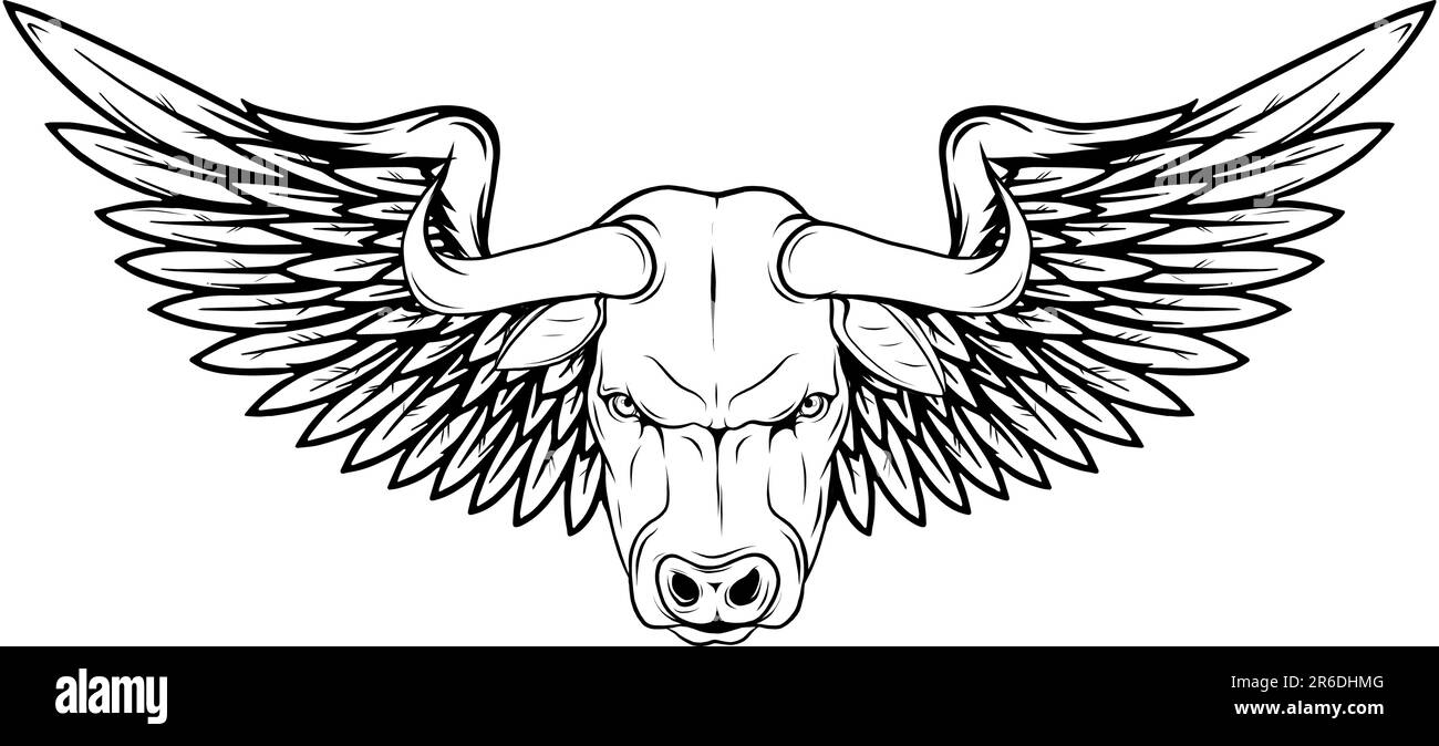 Bull With Wings Logo Winged Bull Vector Art, Icons, And Graphics For