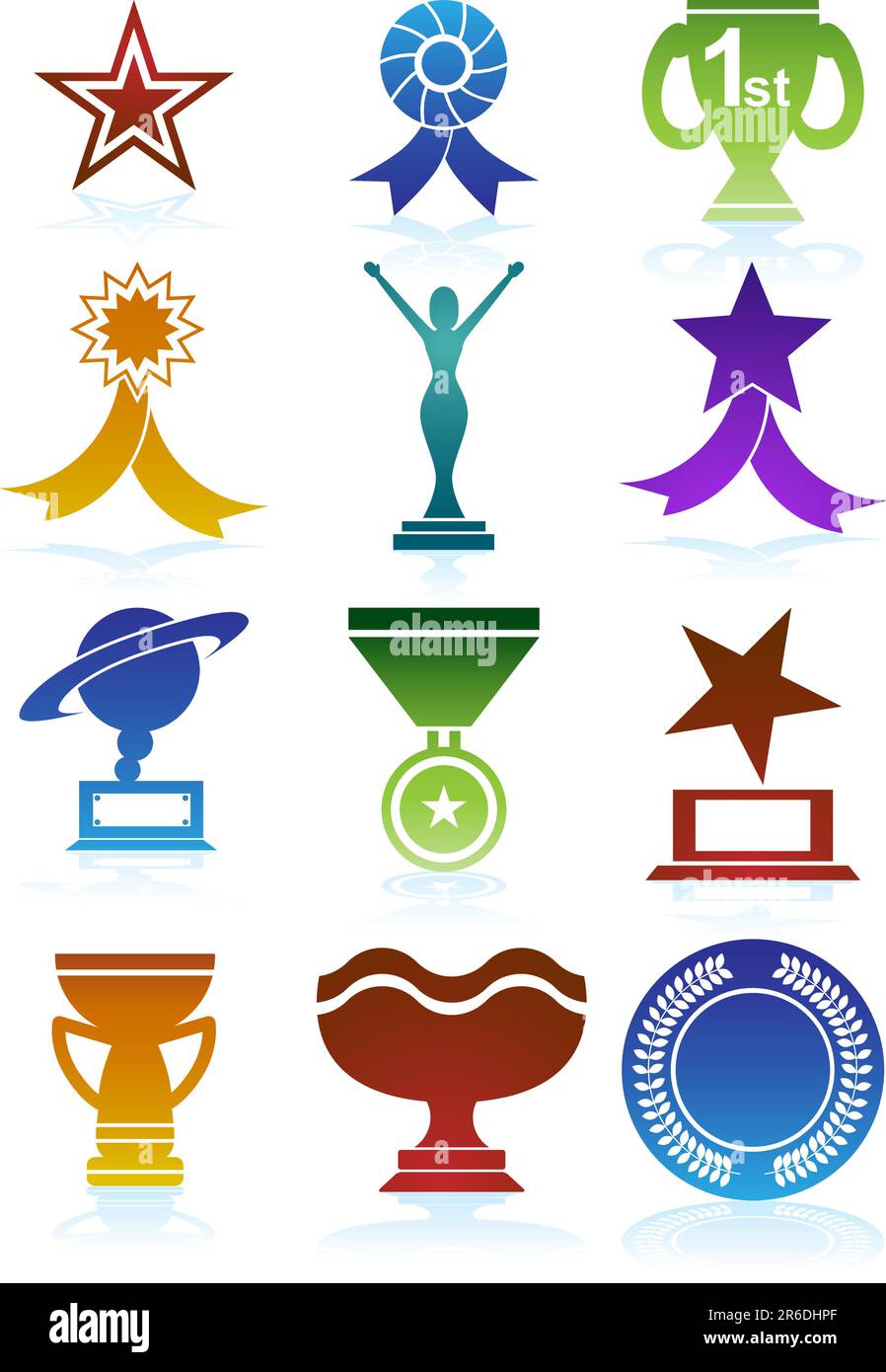 Set of 12 trophy icons Stock Vector Image & Art - Alamy