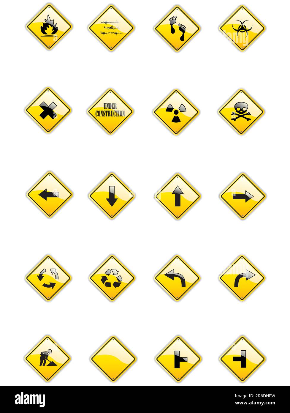 Vector set of yellow signs Stock Vector Image & Art - Alamy