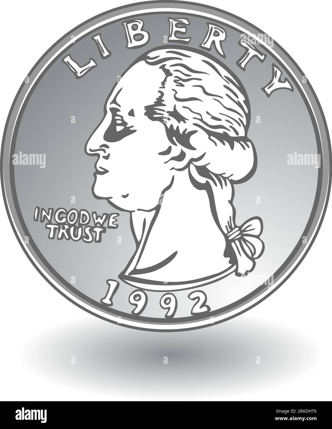 3D image of a quarter Stock Vector Image & Art - Alamy