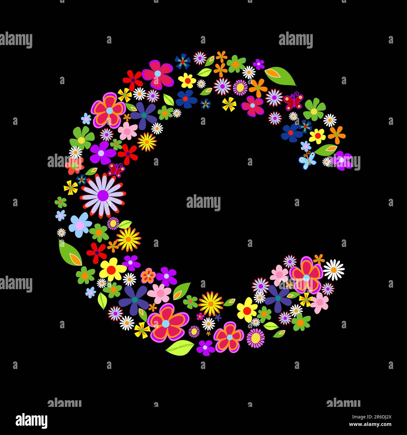 Vector flower font, letter C Stock Vector Image & Art - Alamy