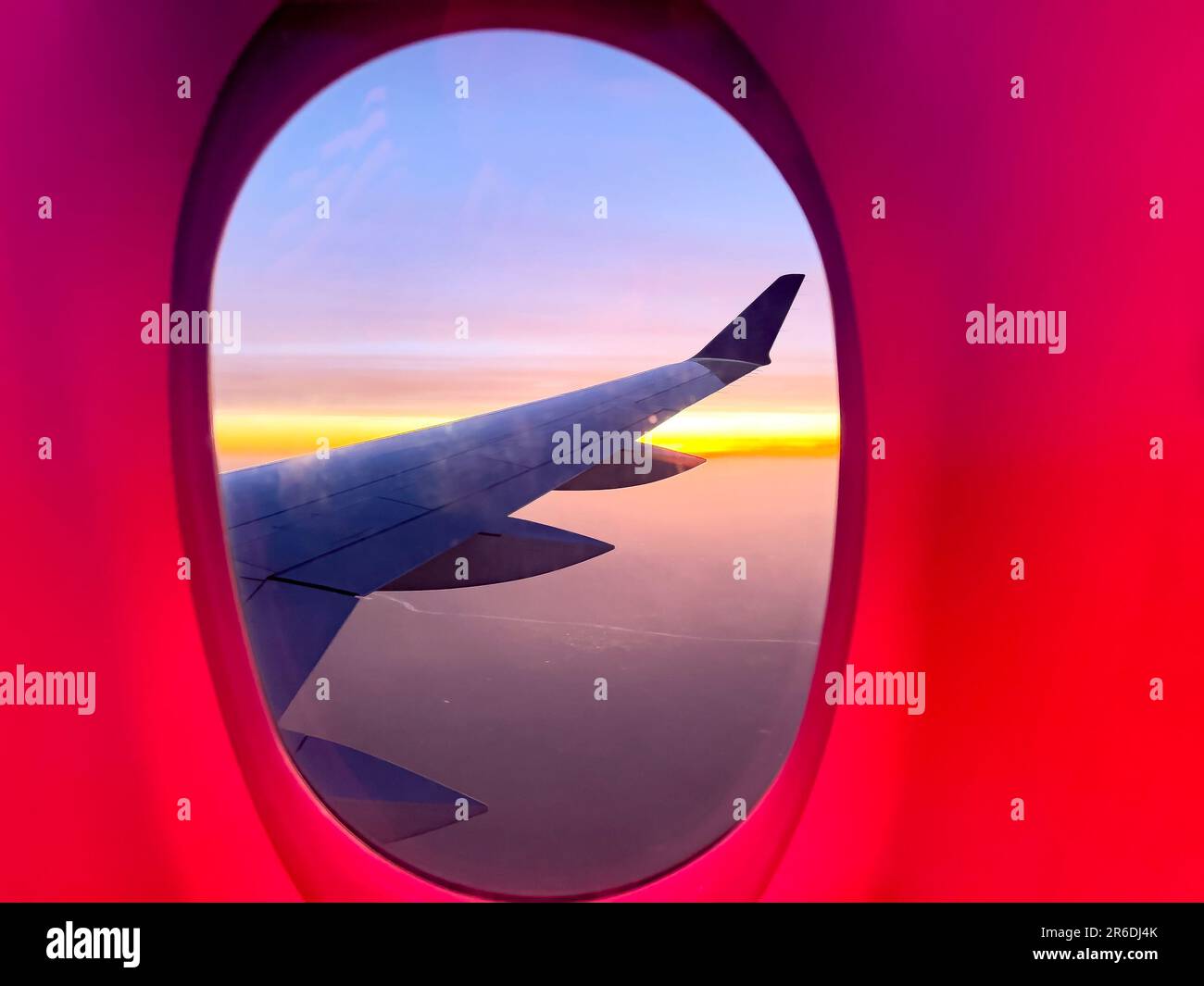 Photograph of the interior of an airplane showing the commercial wide ...
