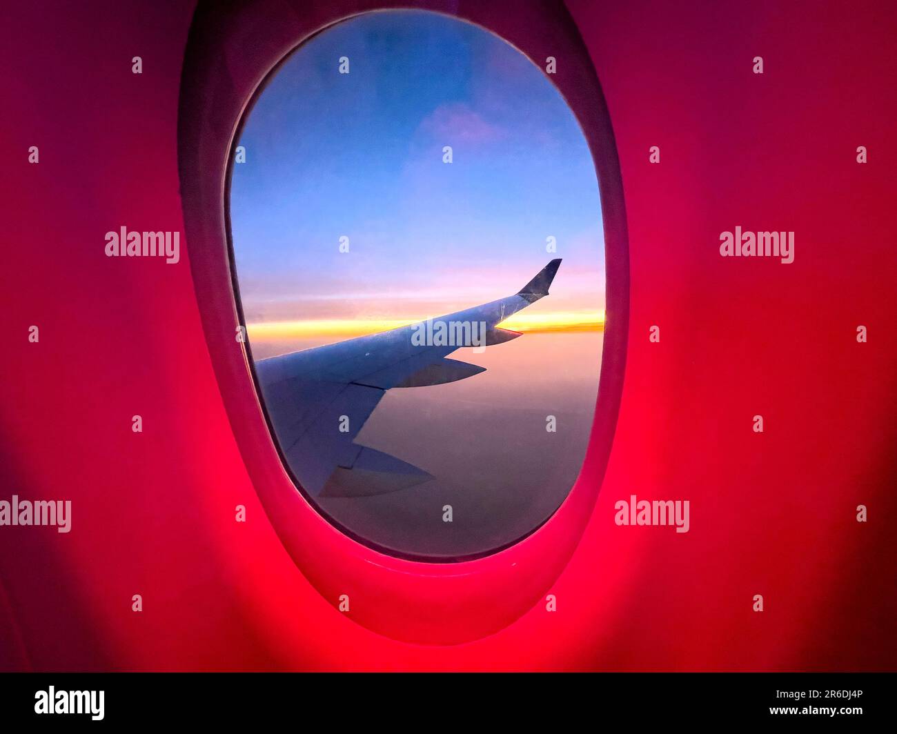 Interior window of airplane from where you can see the commercial wide ...