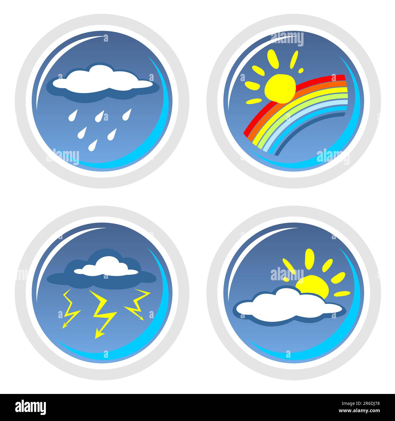 Four ornate weather symbols isolated on a white background Stock Vector ...