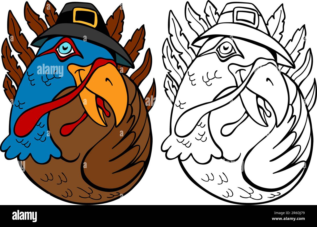 Turkey Pilgrim isolated on a white background image - both color and ...