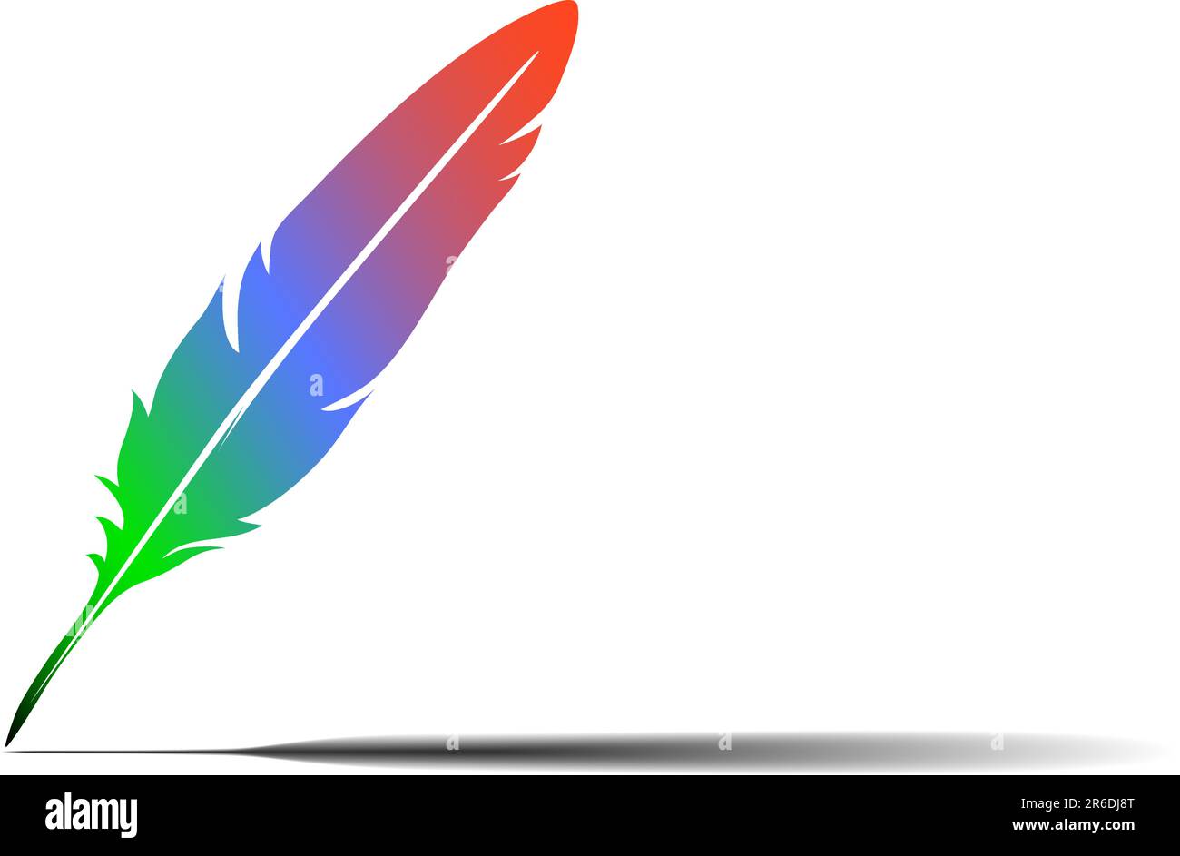 Editable vector illustration of a feather and shadow Stock Vector Image ...