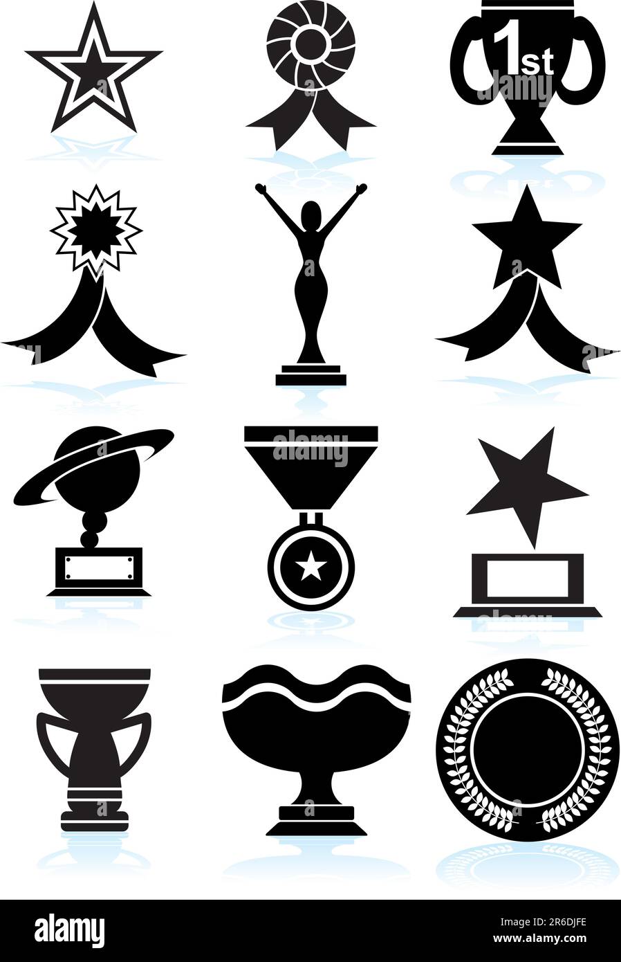 Trophy cup white icons Stock Vector Images - Alamy