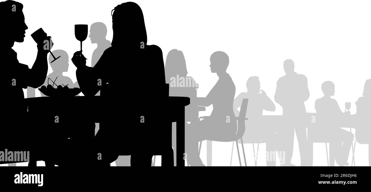 People Dining Silhouette