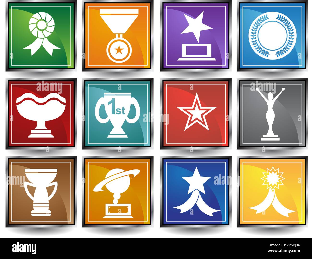 Set of 12 award icons - square style Stock Vector Image & Art - Alamy