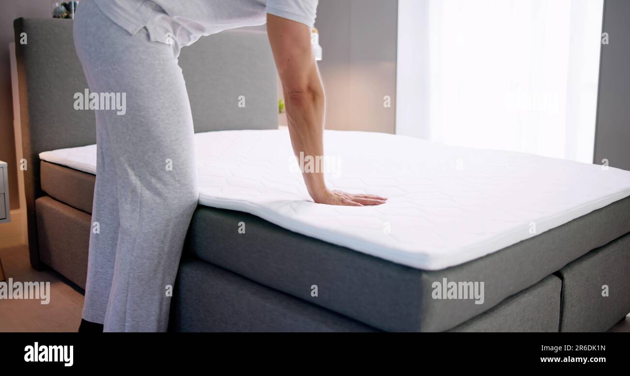 Hand Testing Orthopedic Memory Foam Core Mattress Stock Photo - Alamy