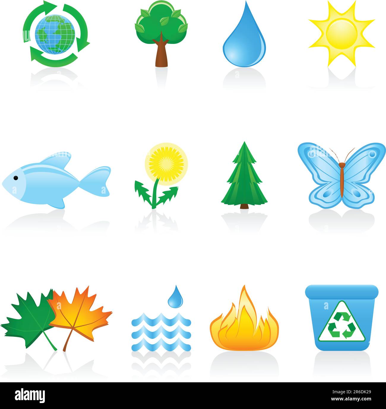 Vector illustration with environmental icons Stock Vector Image & Art ...