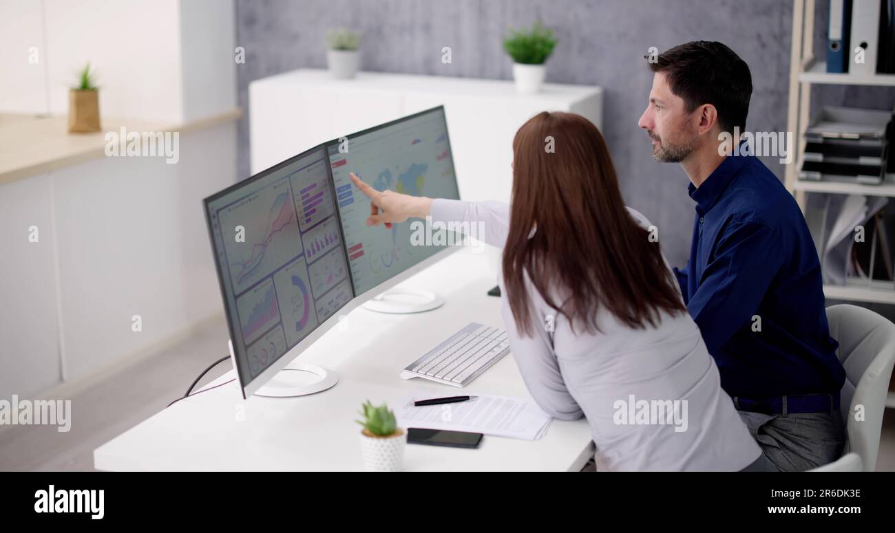 Data Analyst Using Data Analytics KPI Dashboard Stock Photo - Alamy