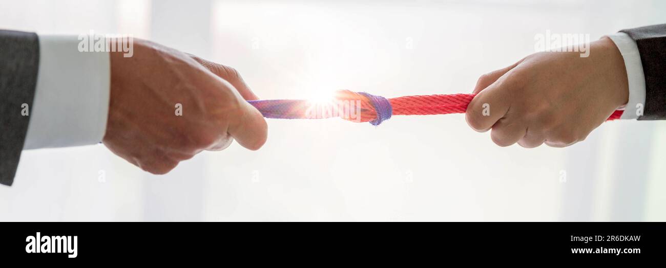 Teamwork businessman team, team people hold rope partnership ...