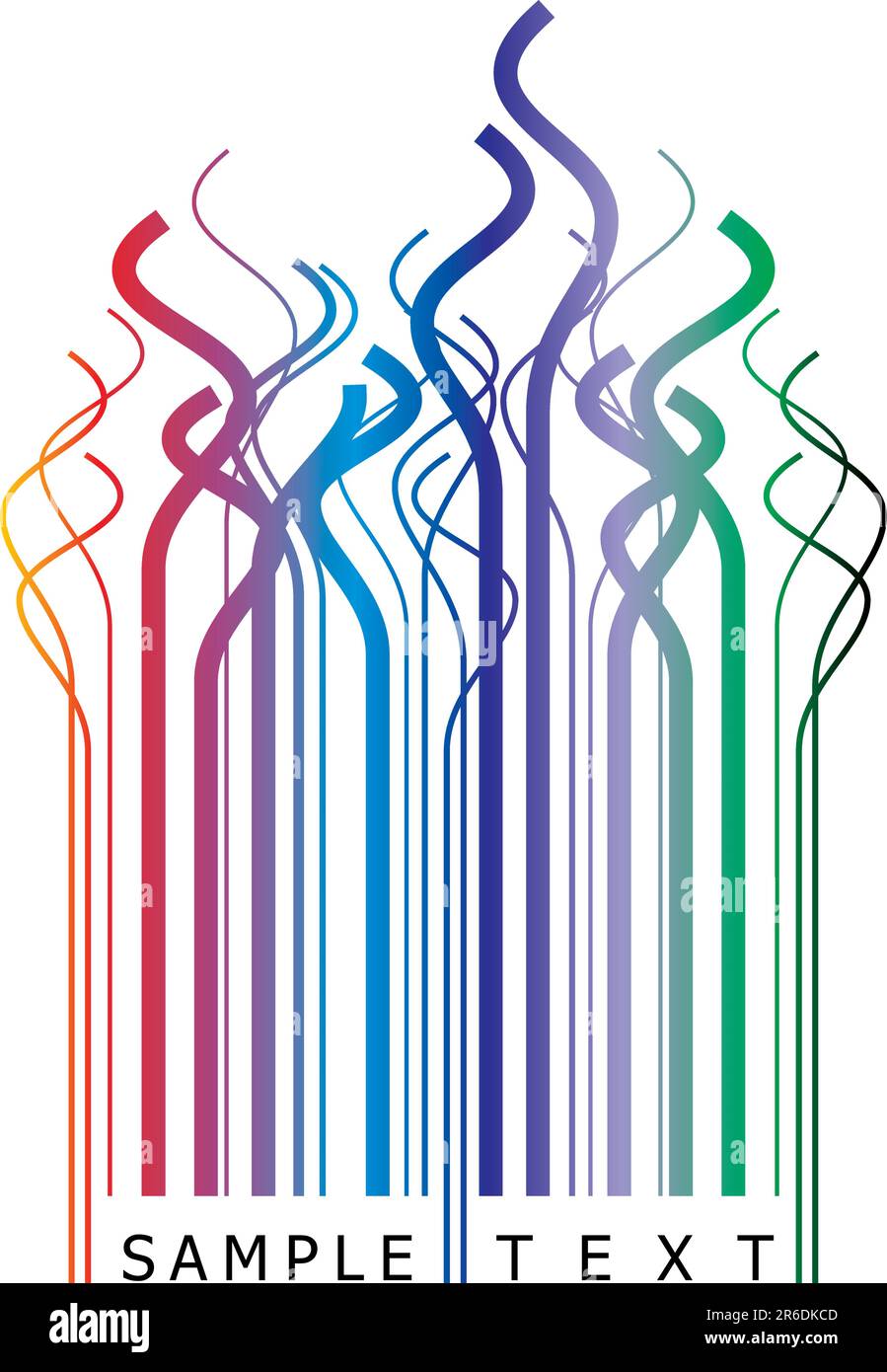 Curly and sample text barcode - vector illustration Stock Vector Image ...
