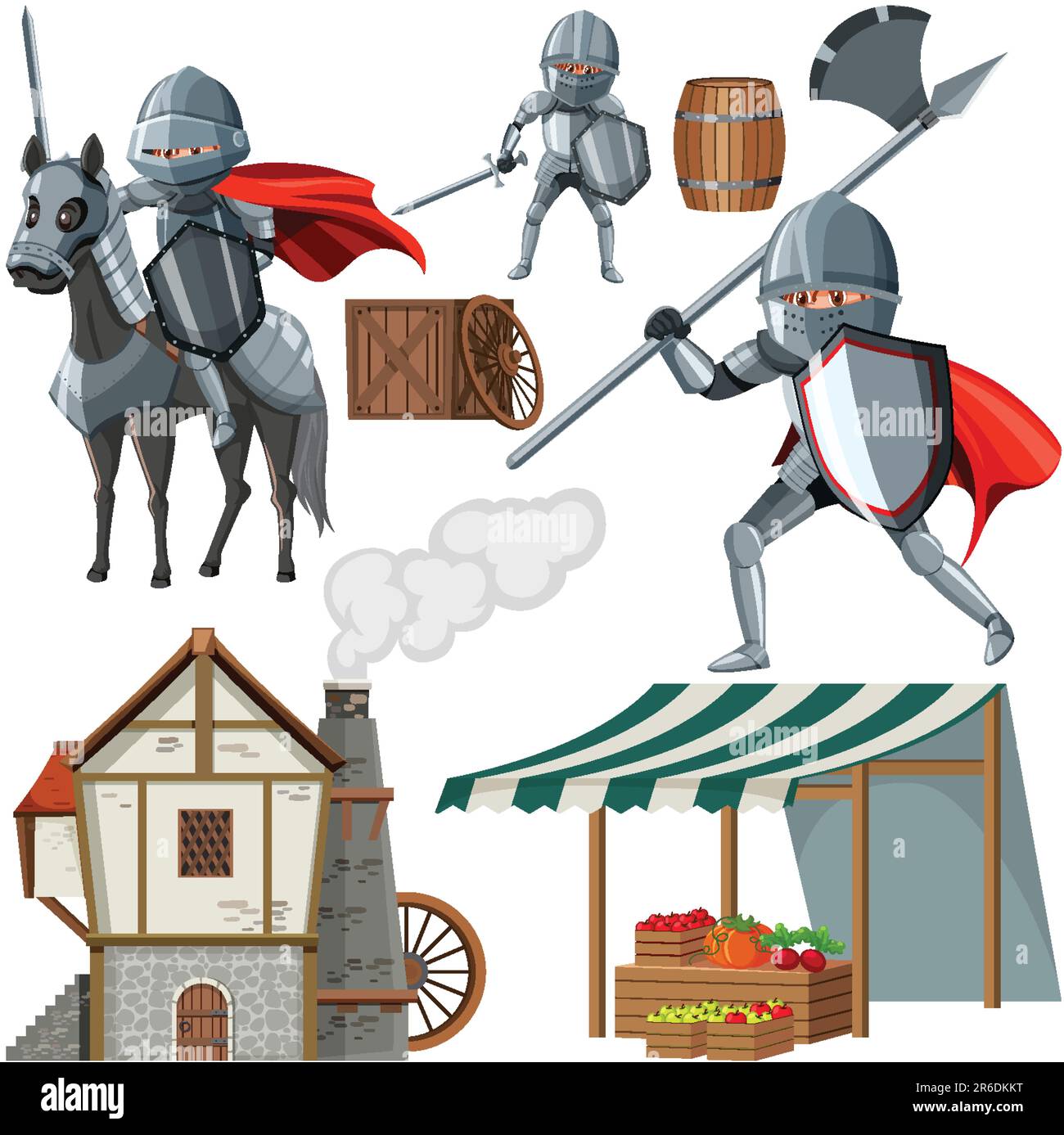 Set of medieval element illustration Stock Vector Image & Art - Alamy