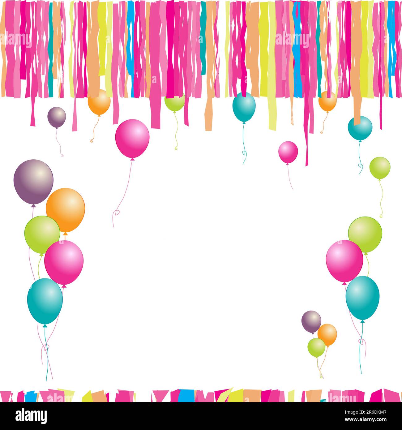 Happy birthday! Balloons and confetti. Insert your text here Stock ...