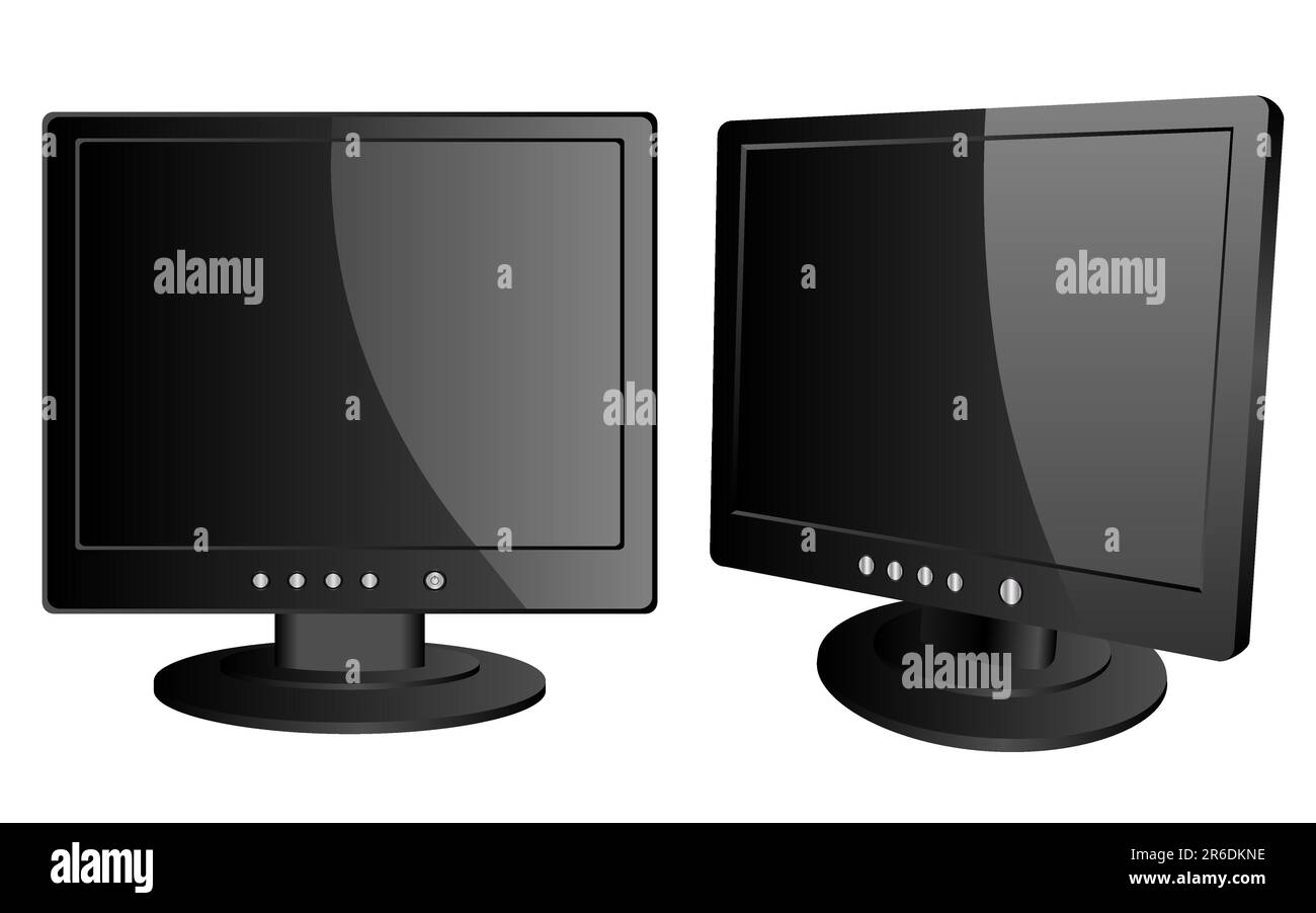 Isolated image of a LCD monitors. Vector Stock Vector Image & Art - Alamy