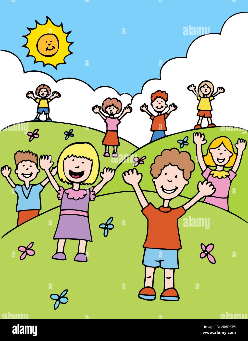 Inviting children Stock Vector Images - Alamy