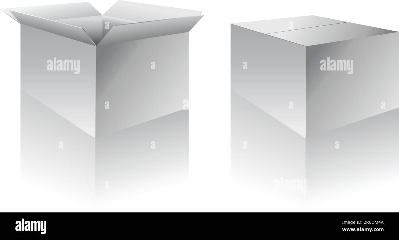 This is a vector illustration of a box - open and closed Stock Vector ...