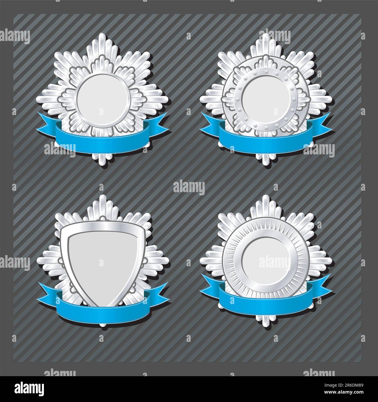 Silver Emblems and Insignia blank templates Stock Vector Image & Art ...