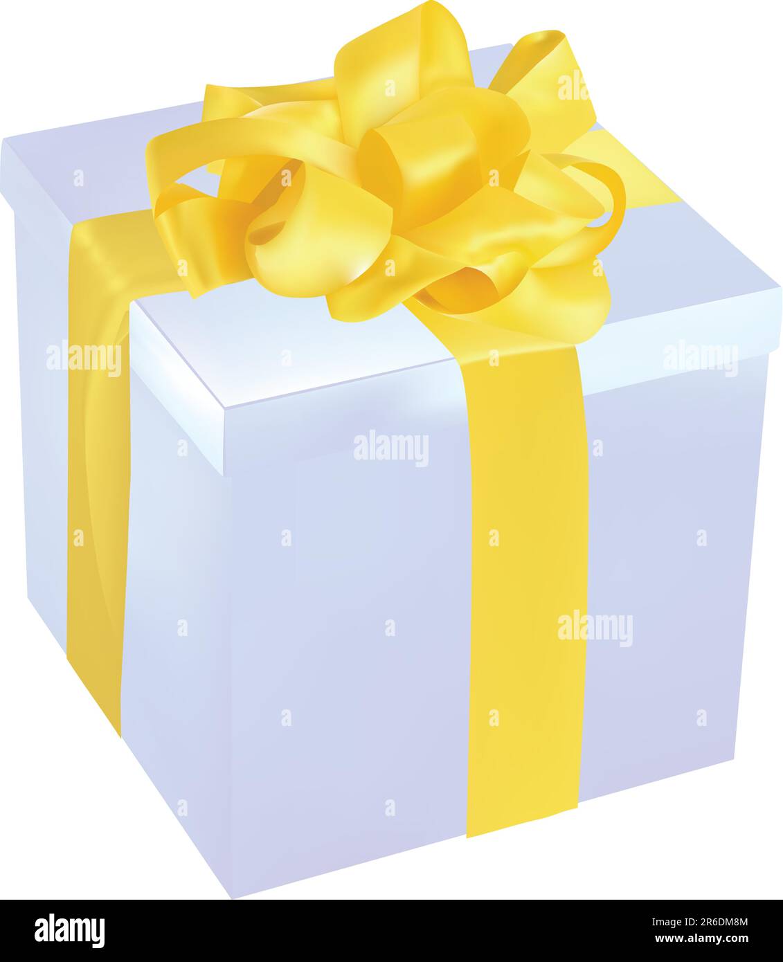 silver Gift Box With golden Ribbon vector illustration Stock Vector ...