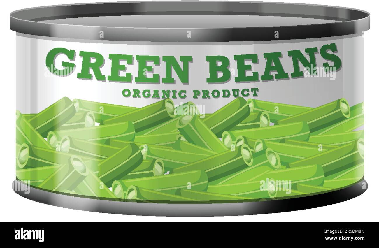 Green Beans Food Can Vector illustration Stock Vector Image & Art - Alamy