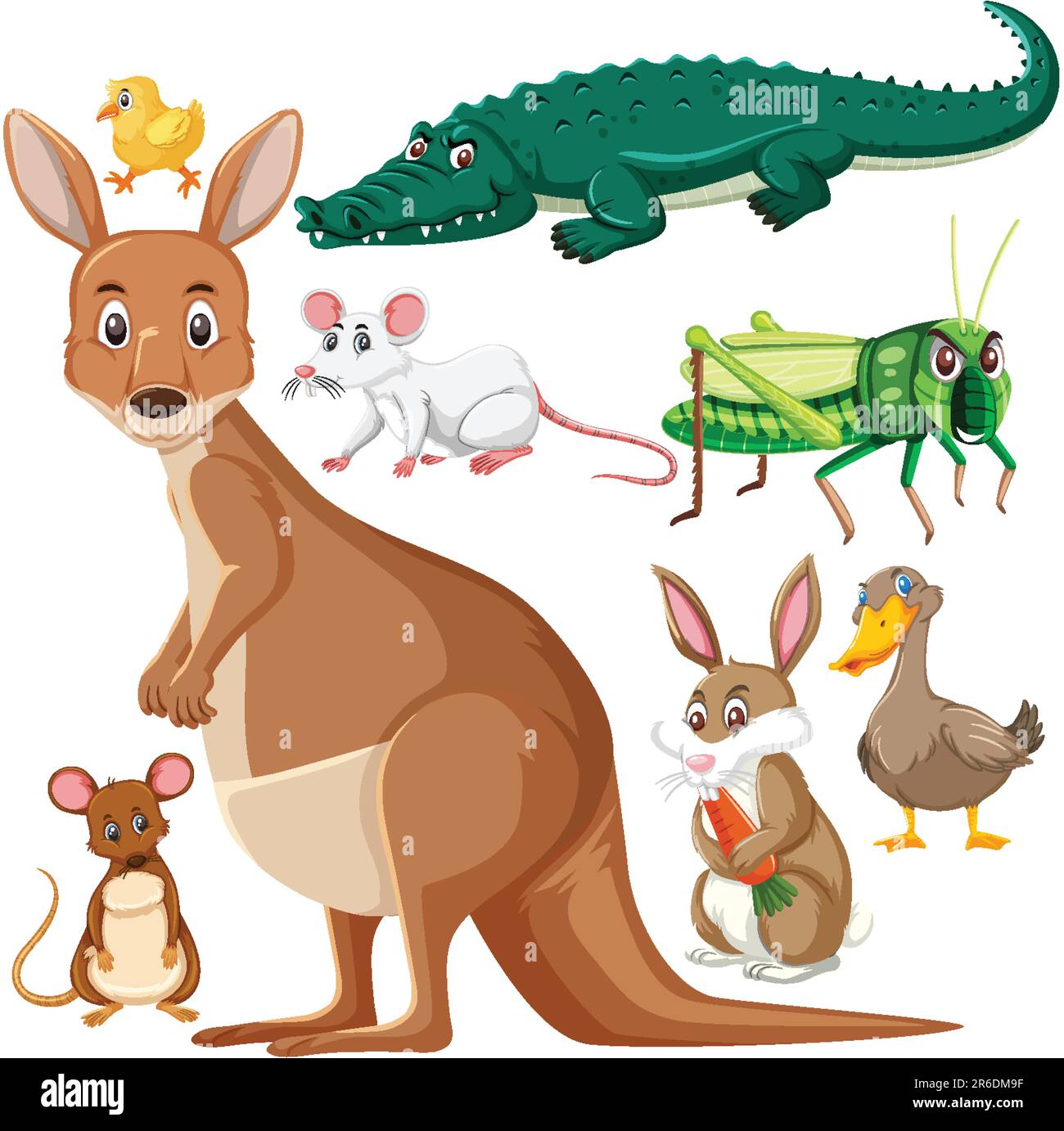 Set of cute wildlife cartoon character illustration Stock Vector Image ...