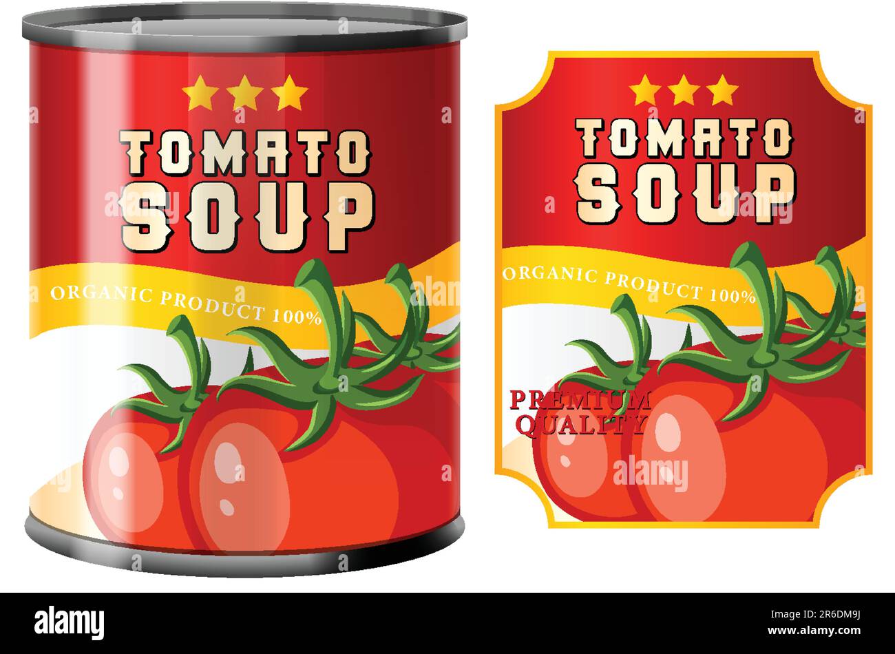 Tomato soup canned food illustration Stock Vector Image & Art - Alamy