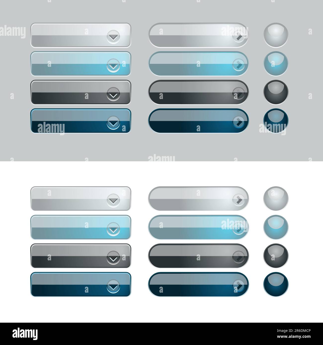 Blue and Black web button set. Easy to change colors Stock Vector Image ...