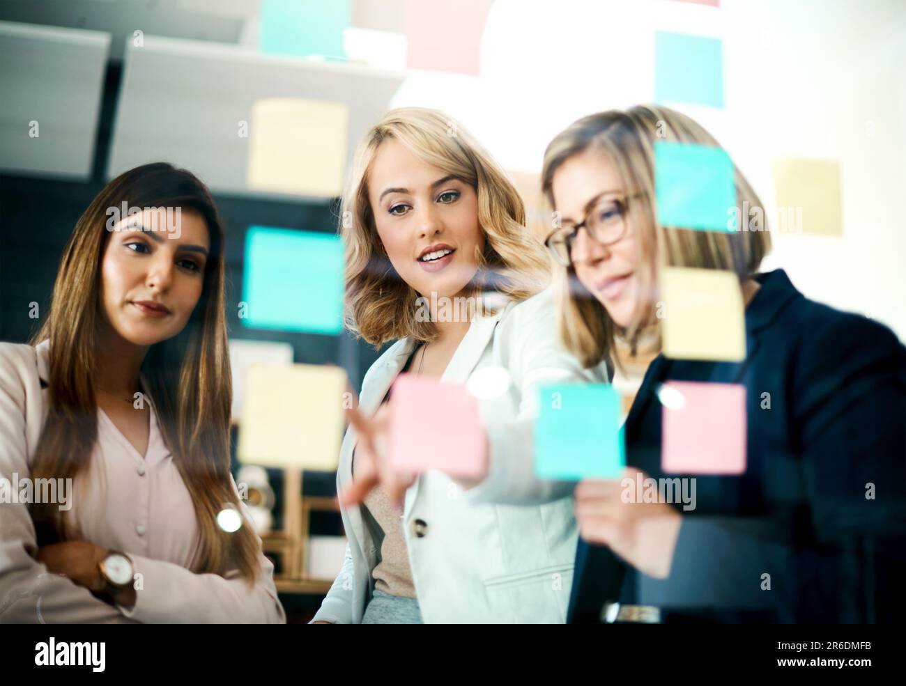 Women, meeting and brainstorming schedule for planning, problem solving ...