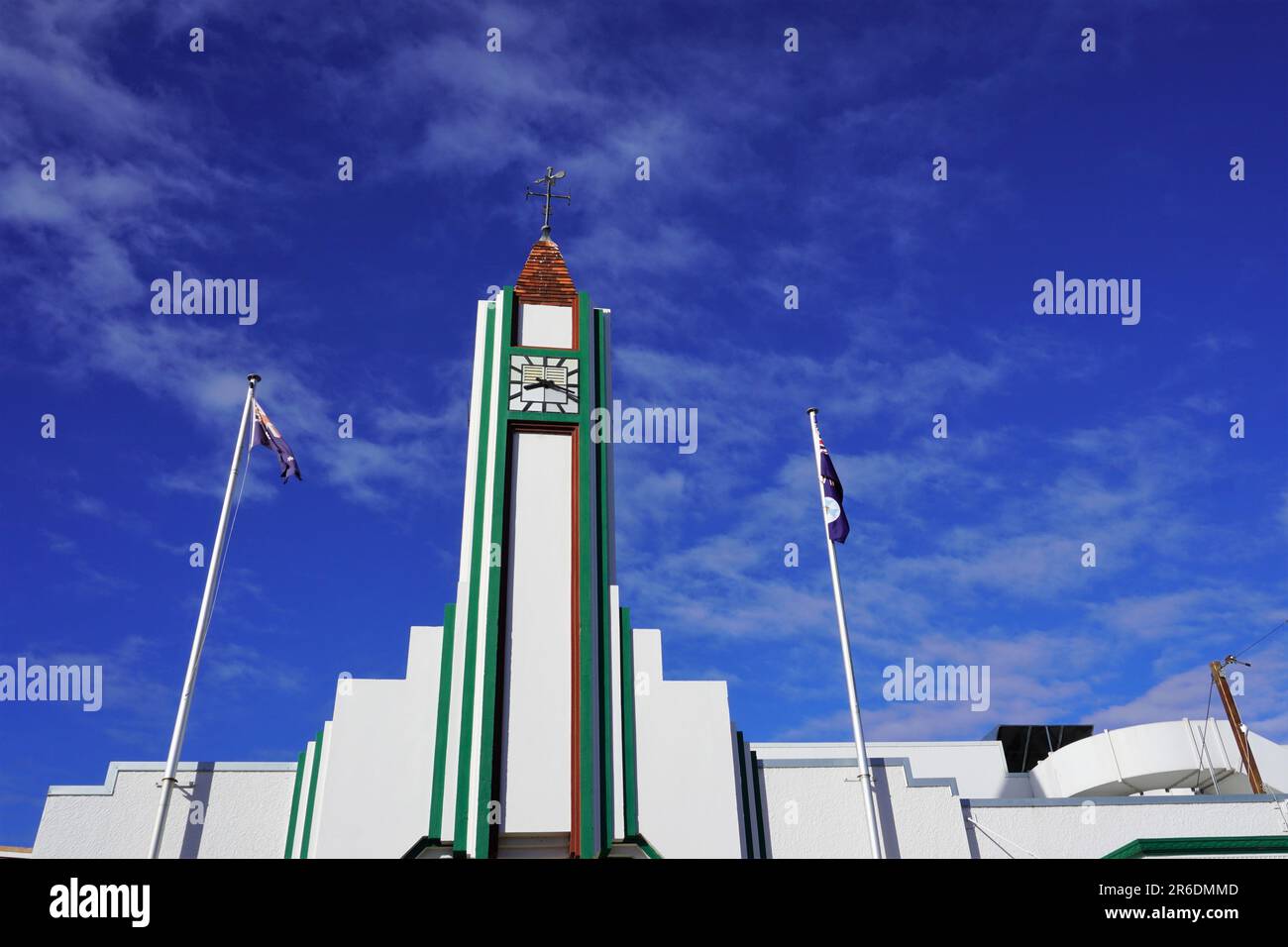 Clock Tower of the Goondiwindi Council Chambers, Queensland Stock Photo ...