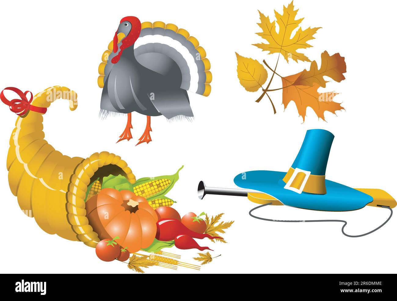 Thanksgiving Symbols icon set - four elements Stock Vector Image & Art ...
