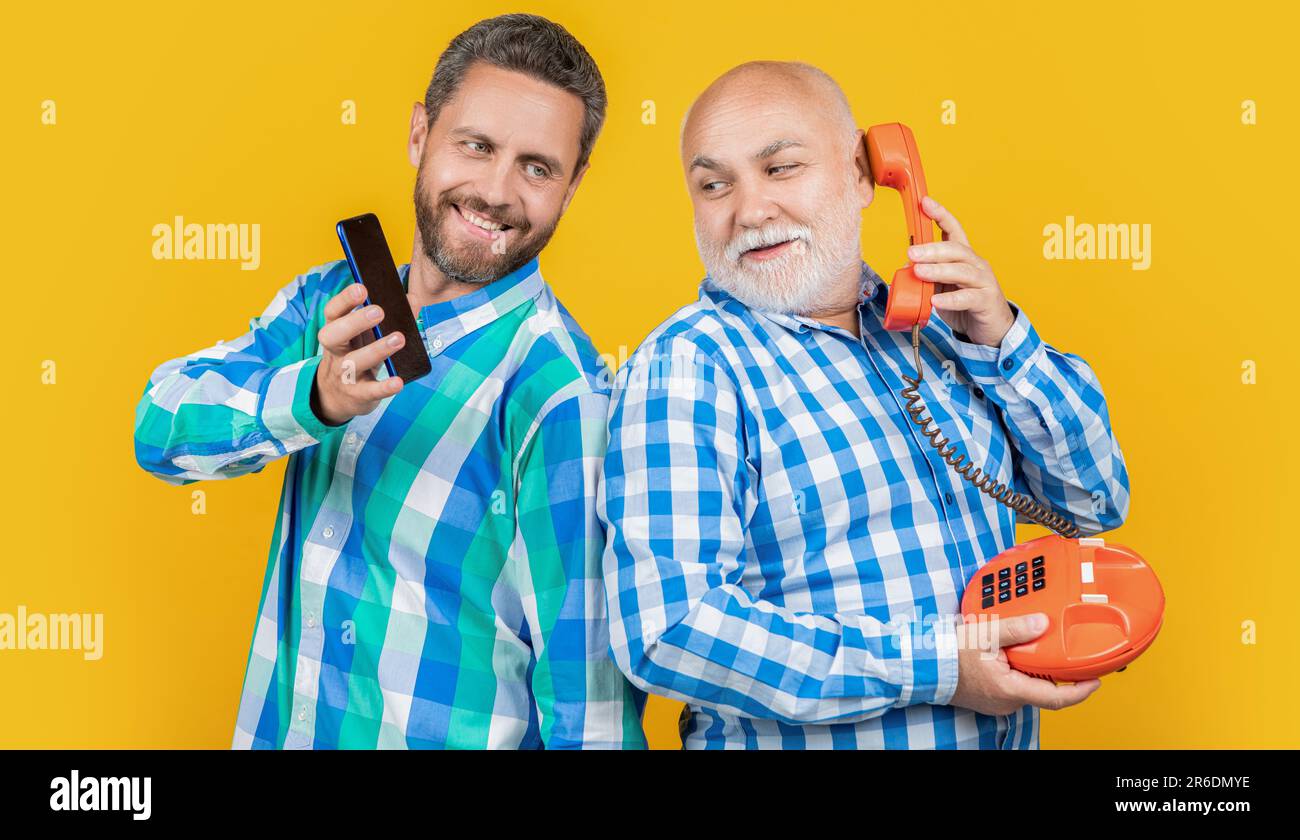 happy men with vs technology isolated on yellow. happy men with vs ...