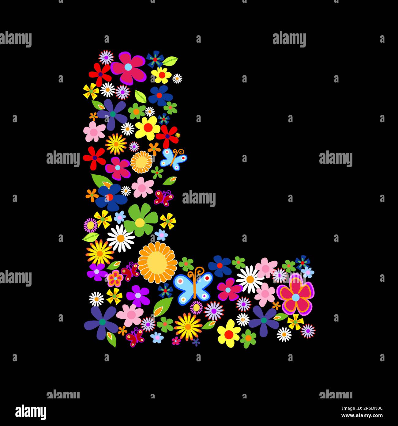 Vector flower font, letter L Stock Vector Image & Art - Alamy