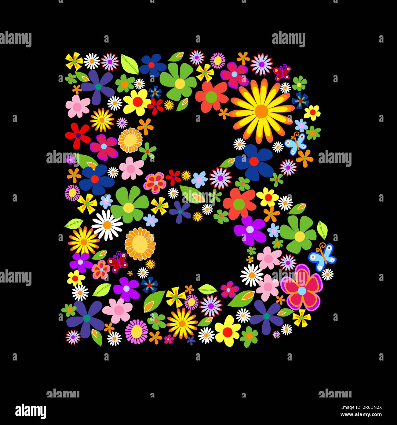 Vector flower font, letter B Stock Vector Image & Art - Alamy