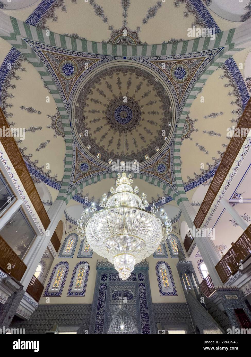 Interior view of the mosque. Mosque decorated with tiles Stock Photo ...