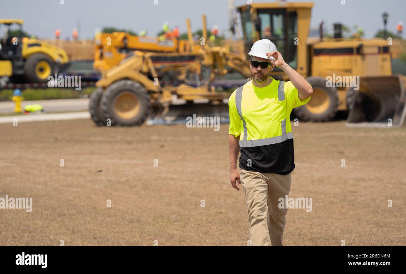 construction inspector man, copy space. construction inspector man at ...