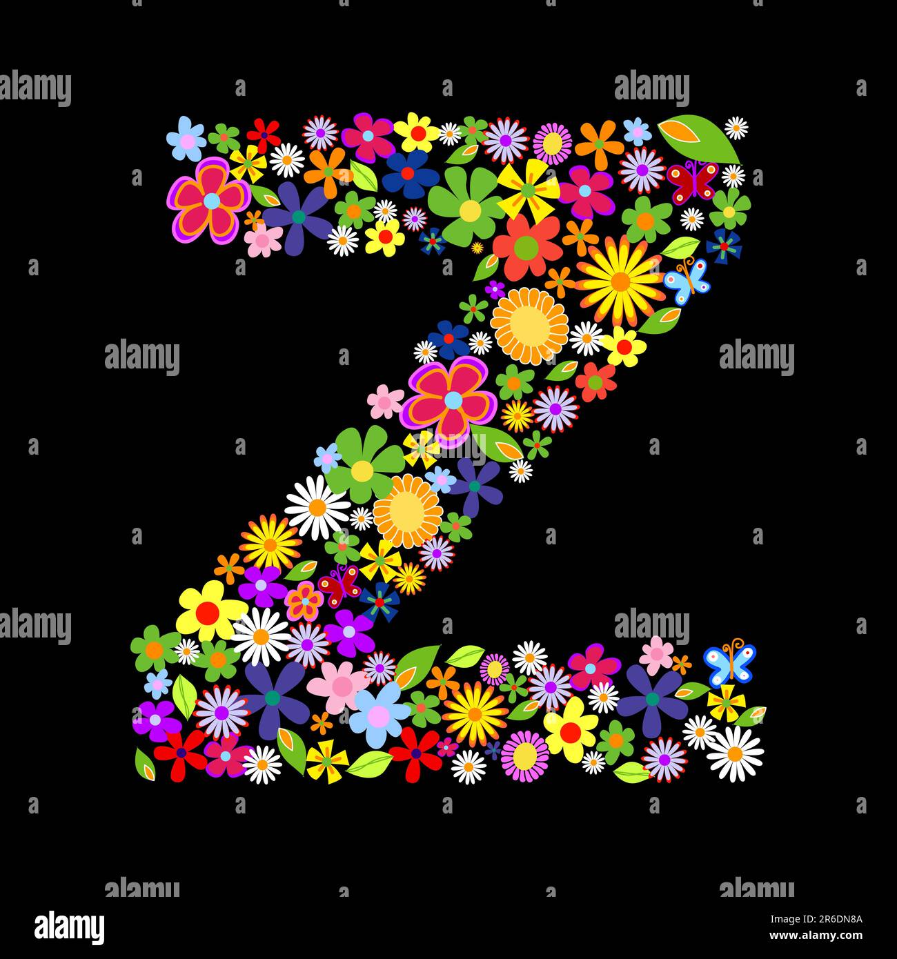 Vector flower font, letter Z Stock Vector Image & Art - Alamy