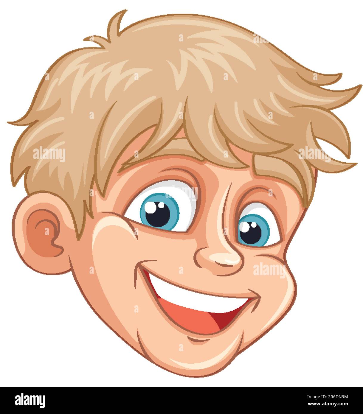 Cheerful Boy with Positive Expression Cartoon illustration Stock Vector ...