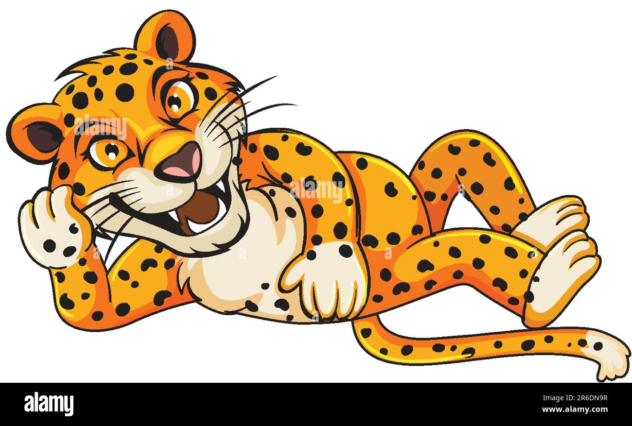 A Cheetah Lying Cartoon Character illustration Stock Vector Image & Art ...